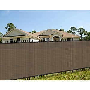 COARBOR 16'x15' Privacy Fence Screen Cover Mesh Blocker with Brass Grommets 180GSM Heavy Duty Fencing for Outdoor Back Yard Patio and Deck Backyard Garden Blocking Neighbor Brown-Customized