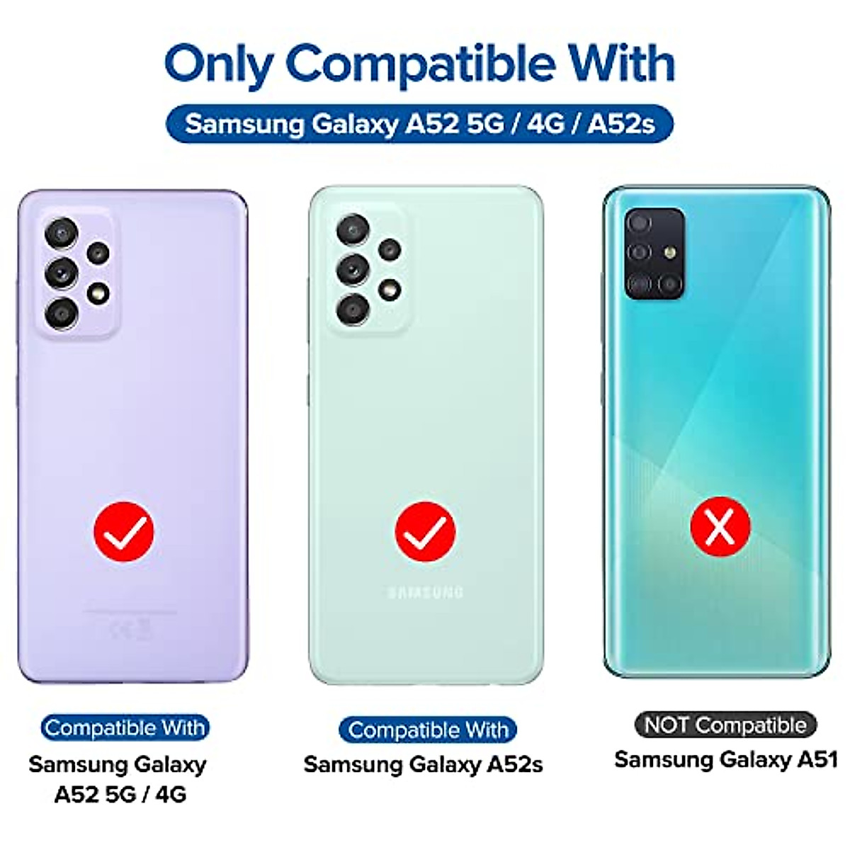 [4+2 Pack] iVoler Screen Protector for Samsung Galaxy A52 5G&4G/ A52s 5G [4 Pack] with 2 Pack Camera Lens Protector Tempered Glass for Samsung A52 5G&4G/ A52s 5G with Easy Installation Frame, 6.5 inch