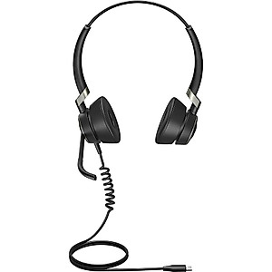Jabra Engage 50 Wired Headset, Stereo – Telephone Headset with 3-Microphone System, Blocks Out Background Noise for Increased Agent Focus, Call Center Headset Features Enhanced Hearing Protection