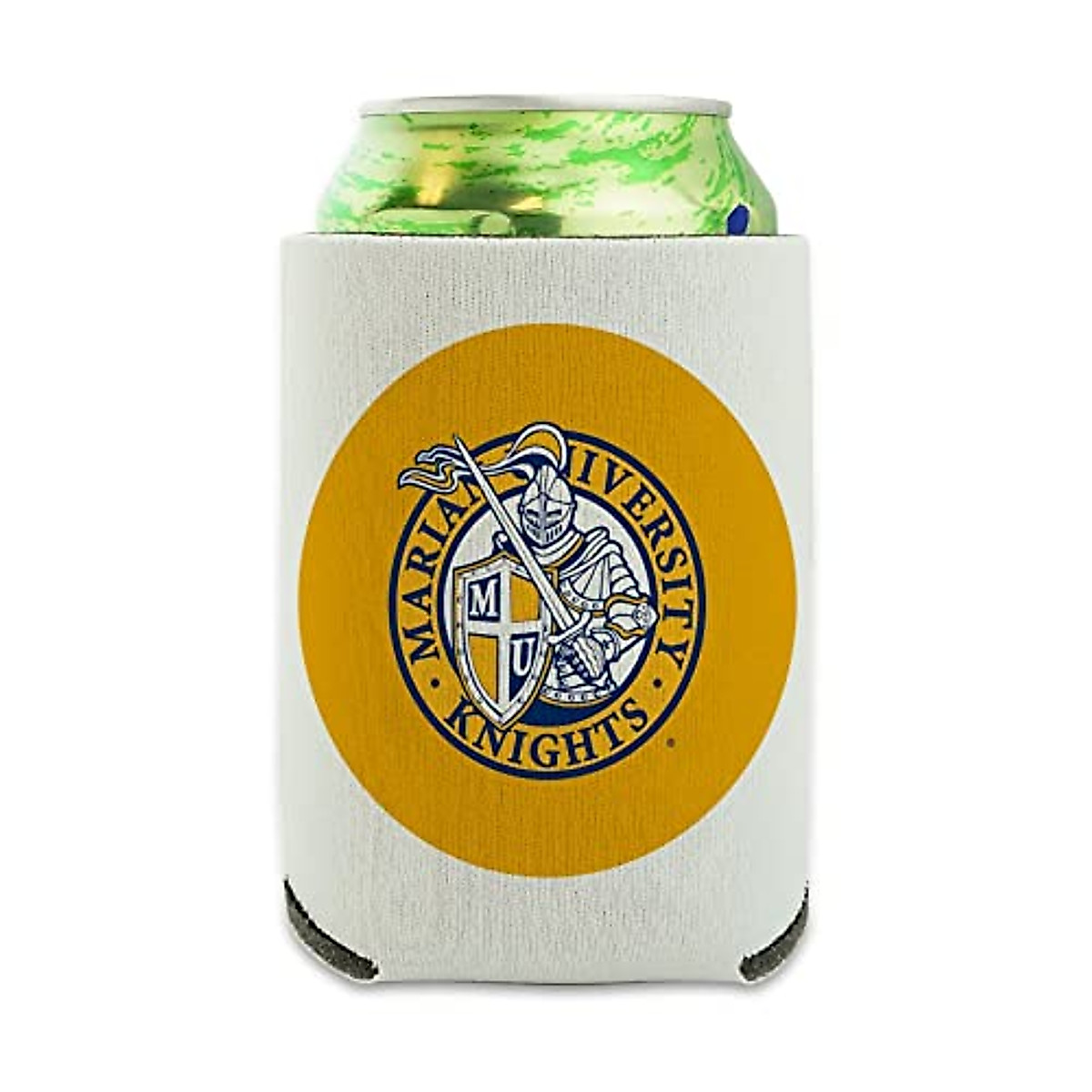 Marian University Secondary Logo Can Cooler - Drink Sleeve Hugger Collapsible Insulator - Beverage Insulated Holder