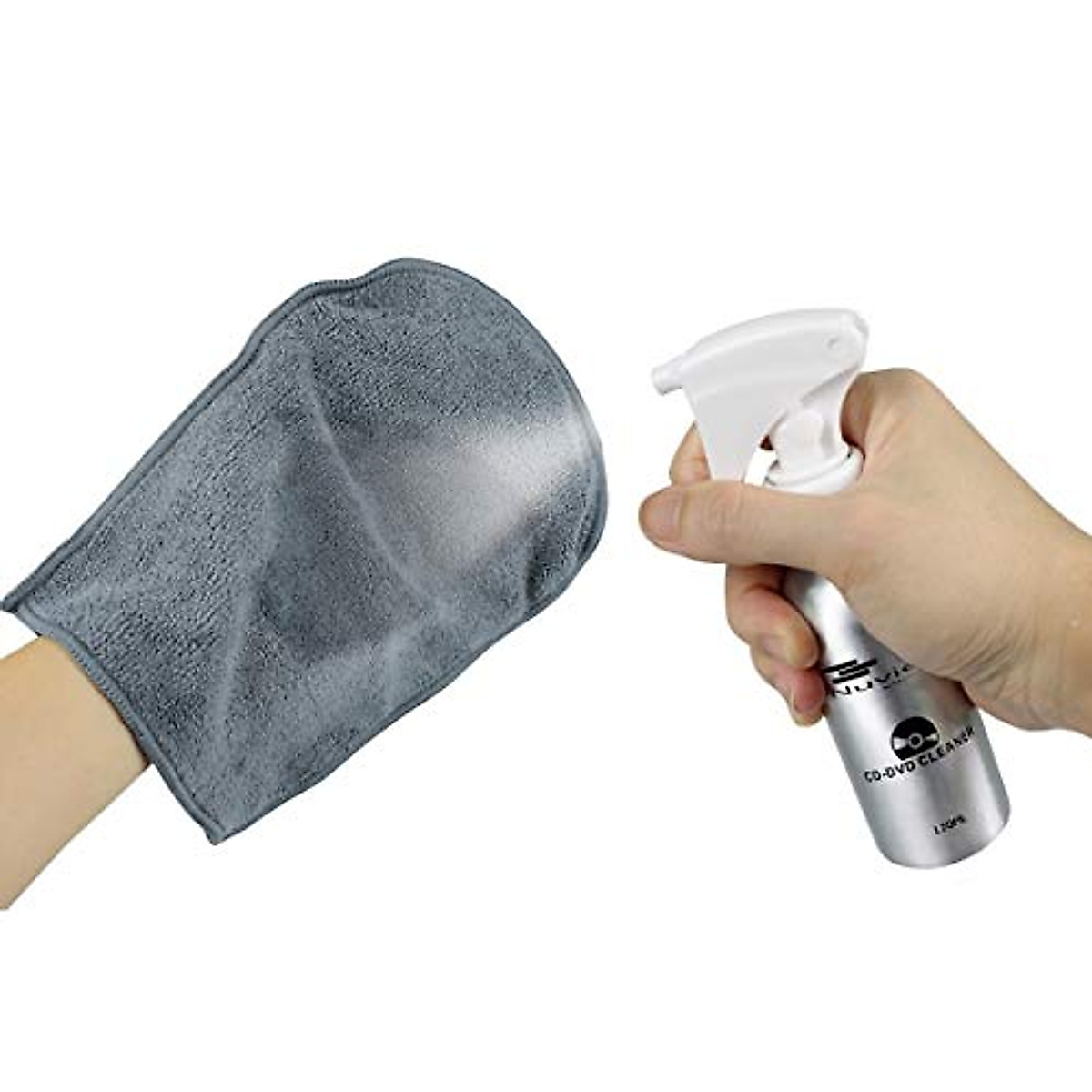 CD DVD Cleaner Solution Spray Fluid - Premium Compact disc Cleaning Kit with Anti-Static Microfiber Cloth Glove 4oz