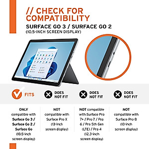 UAG Microsoft Surface Go 3 / Surface Go 2 Case [10.5-inch screen] with Hand Strap & Shoulder Strap Plasma, Ice & Microsoft Surface Go 3 / Surface Go 2 Tempered Glass Anti-Fingerprint & Scratch Resista
