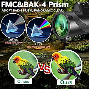 80X100 Monoculars for Adults High Power Monocular Telescope for Smartphone Wildlife Bird Watching Hunting Camping Travel Scenery with Smartphone Holder & Tripod