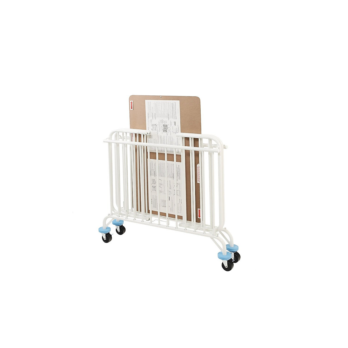 L.A. Baby Deluxe Holiday Mini/Portable Folding Metal Crib, White