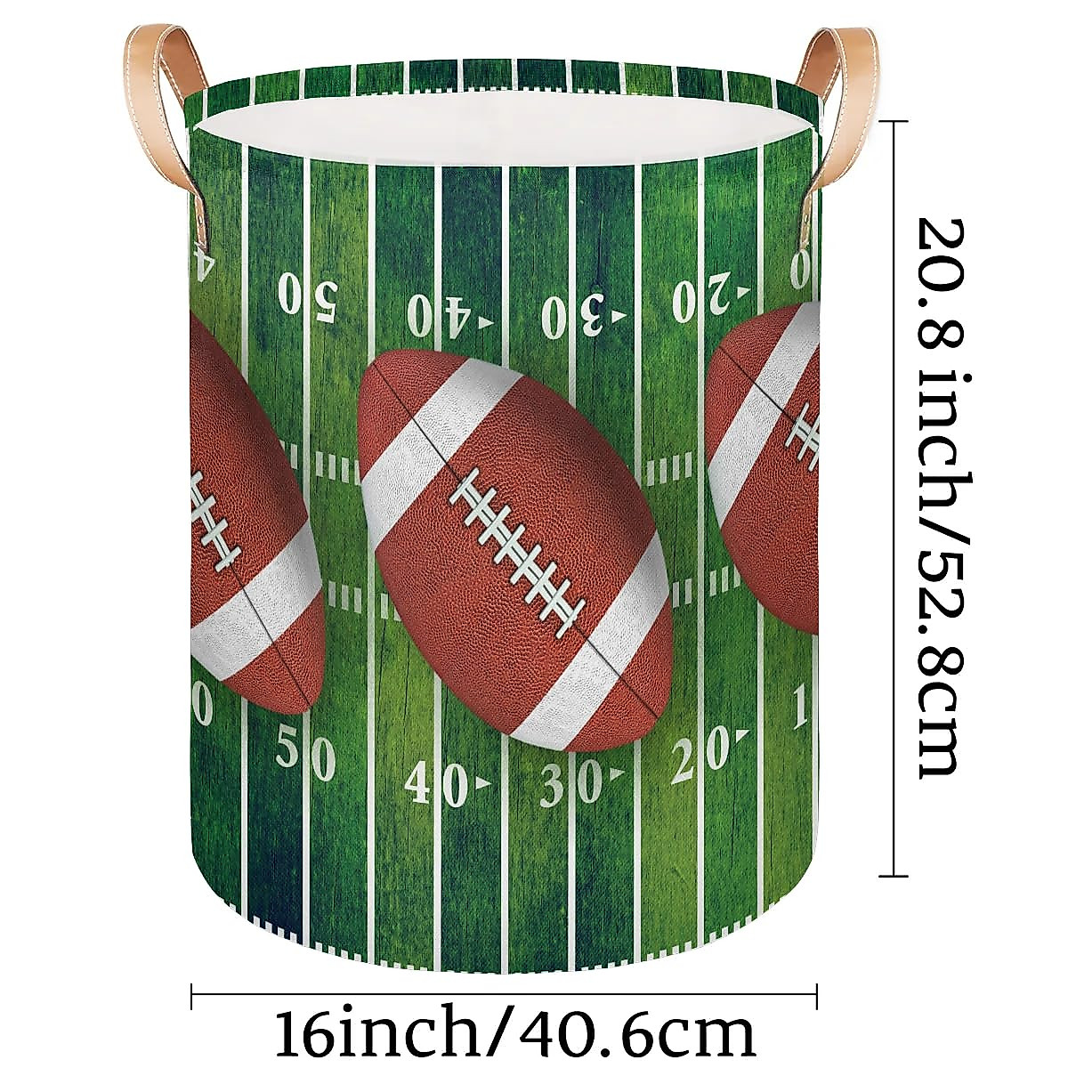 Large Laundry Hamper American Football Field Sport,Collapsible Laundry Basket,Dirty Cloth Hamper,Storage Basket Bin for Blankets Dirty Cloth Toy in Laundry Room Living Room Bedroom Colleage Dorm