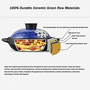 MYYINGBIN 27.5cm Moroccan Tagine Pot Ceramic Casserole Slow Cooker High Temperature Resistance Stewpot Suitable for Oven Gas Stove Microwave Oven Electric Ceramic Stove