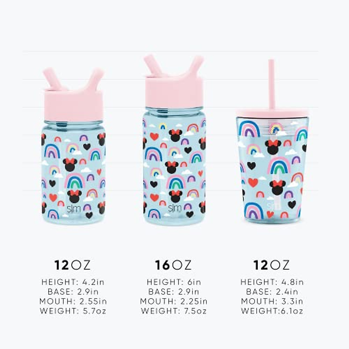 Simple Modern Disney Kids Water Bottle Plastic BPA-Free Tritan Cup with Leak Proof Straw Lid | Reusable and Durable for Toddlers, Boys, Girls | Summit Collection | 12oz, Pixar Pals