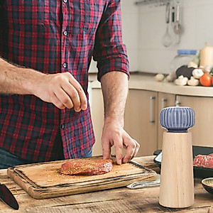 Angoily Pepper Grinder Wooden Pepper Mill Salt Mill Peppercorn Salt Grinder Shaker Handheld Pepper Grinder Kitchen Grinding Tool for Sea Salt Spice