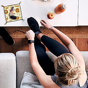 Leather Valet Tray, Dice Tray Folding Square Holder, Dresser Organizer Plate for Change Coin Key, Cartoon Cake Donut Bread