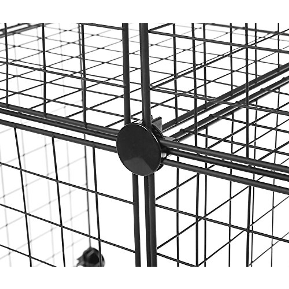 Amazon Basics 3-Shelf Adjustable, Heavy Duty Storage Shelving Unit, Steel Organizer Wire Rack, Black & 6 Cube Grid Wire Storage Shelves, Black