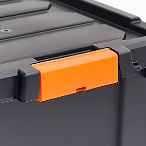 IRIS USA, 76 Quart Heavy Duty Plastic Storage Box, Black, Set of 4