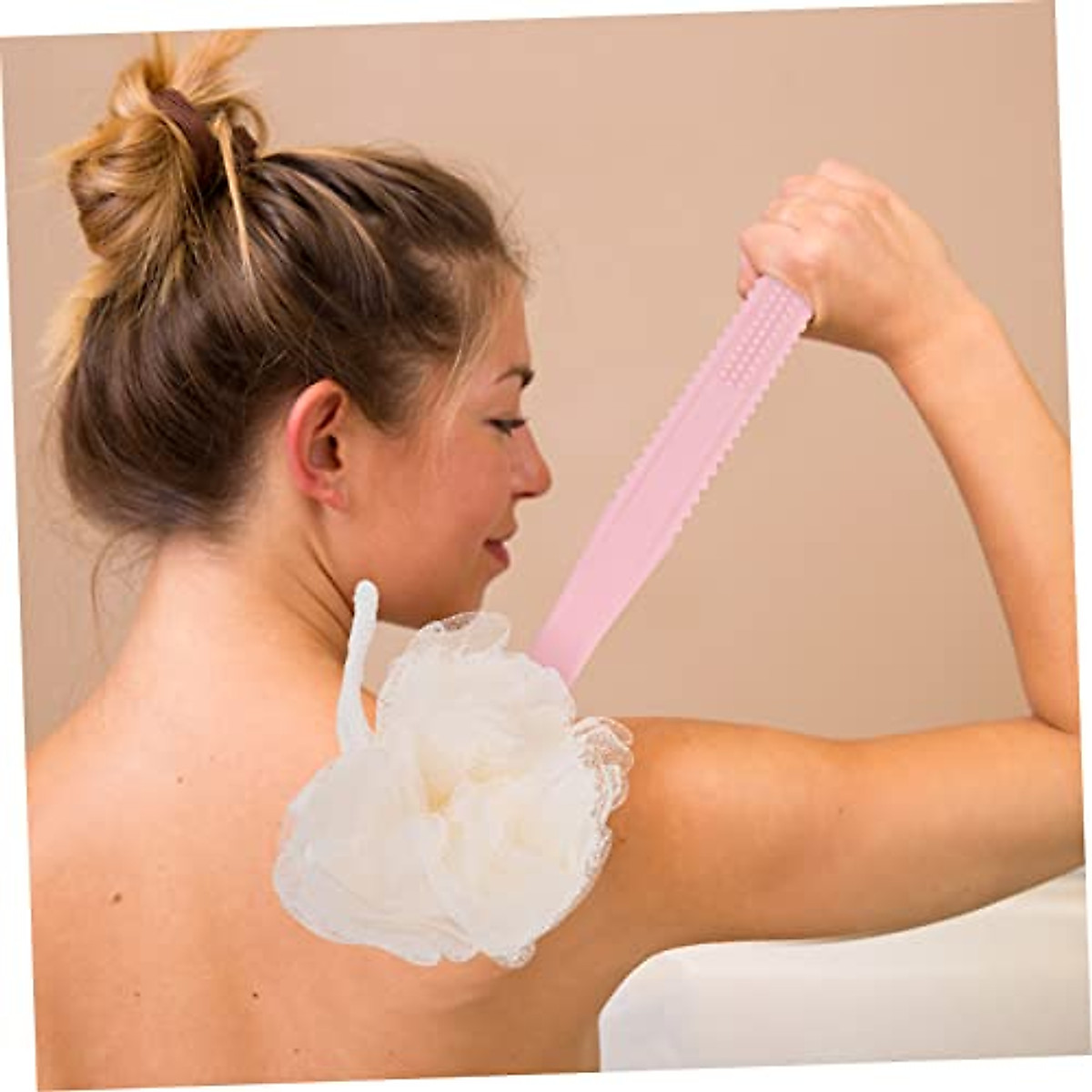 FRCOLOR Shower Brush Dry Brushing Body Brush Body loofah Shower Scrub Brush for Body Bath mesh Sponge exfoliating Body Puffs Back Scrubber Brush Back Skin Scrubber Bath Scrubber mesh Ball