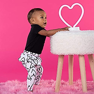 Lamaze Organic Baby Baby Girls Pull On Peplum Ruffle 2 Pack Leggings, Pink/White Hearts, 24 Months