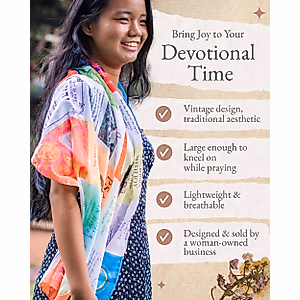 Joy Prayer Scarf - Large, Lightweight Prayerfully Made Bible Verse Shawl, 35x70", Colorful Uplifting, Meaningful Faith Gift (Scarf Only)