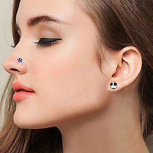 ANDGING 20G Nose Studs Flower I Shaped 20pcs Nose Rings Studs Tragus Piercing Jewelry Lip Earring Cartilage Studs Ear Nose Piercing kit Surgical Stainless Steel 2.0mm Ideal Gift