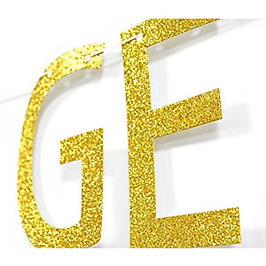 Qttier™ Let's Get It Poppin' Gold Glitter Banner for Baby Shower Popcorn Buffet Wedding Reception Decorations