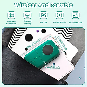 Label Maker - Thermal Smart Mini Label Printer Machine - COLORWING D30 Bluetooth Wireless Portable Labeling Printer, Compatible with iOS & Android (USB Rechargeable)