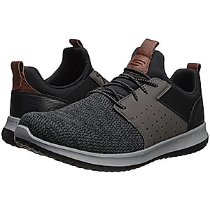 Skechers Men's Classic Fit-Delson-Camden Sneaker, Black/Grey,11 Wide US