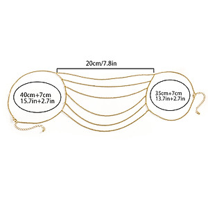 Simple Metal Shoulder Chain Necklace Multi Layer Shoulder Chain Summer Tassel Arm Chain Statement Bridal Wedding Body Chain Jewelry for Women (Gold)