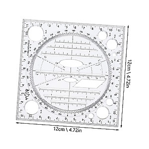 3 Pcs Drawing Millions of Feet Patchwork Ruler Circle Stencil Interior Design Ruler Clear Quilters Ruler Quilting Stencils Geometric Drawings Templates Plastic Plotter Round Child