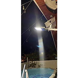 OKPRO S-480J 1000W Solar Street Lights Outdoor Waterproof, 6500K 100000LM Outdoor LED Street Light Dusk to Dawn, LED Wide Angle Lamp with Remote Control, for Parking Lot