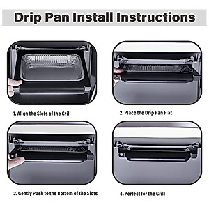 Grease Catcher with 10 Pack Aluminum Grease Cup Liners for Weber Spirit/Spirit II 200/300 Genesis and Genesis II LX200/300 Series Grill, Replacement Part Drip Pan for Weber Traveler 67047 83156 6415