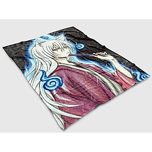 Lmuwecno Mysterious Fox Japanese Blanket, Anime Fox Throw Blanket Japanese Sofa Blanket Super Soft Warm Lightweight Throw Blanket (2,L60in x W50in (152x127cm))