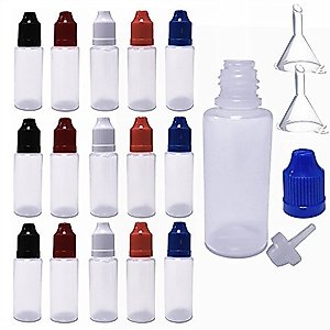 JOYWEE 15 Pack 30ml LDPE Dropper Bottle Funnel Eliquid Applicator Squeeze Dropping Bottle with Thin Tip