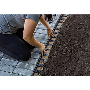 MASTER MARK Dig-Free Landscape Paver, Bricks, Stone Edging, No-Dig Patio Flex Border, Plastic 60 ft. Coil (Black), 1.75 in. Height