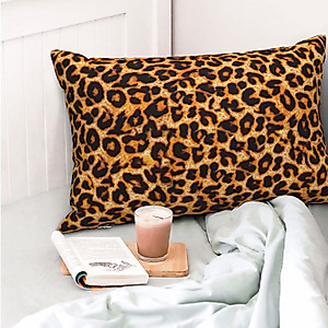 Bed Pillow Protector Zippered Leopard-Print-Camo Soft Pillow Case Cover 20x30 Inches