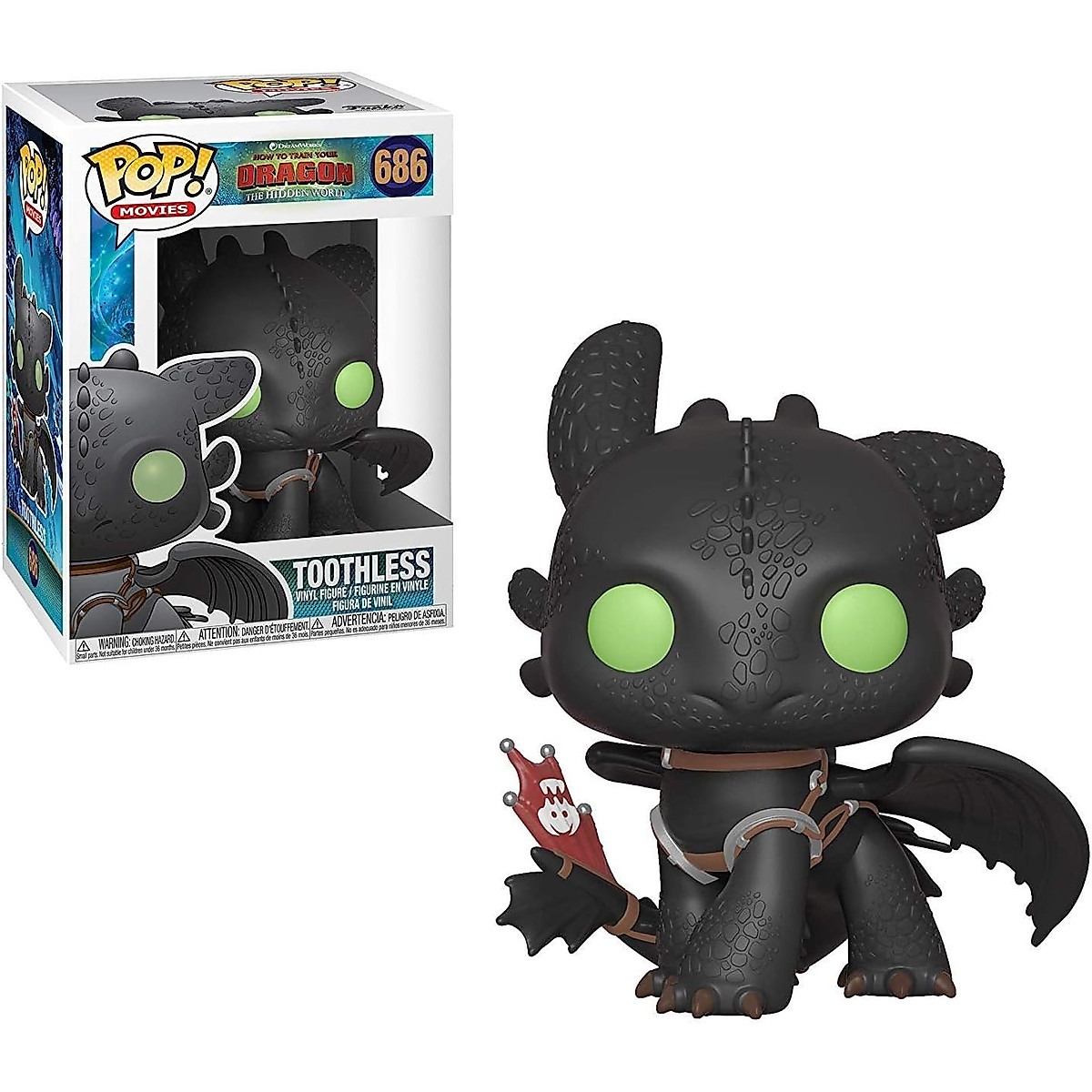 POP Funko How to Train Your Dragon 3: The Hidden World - Toothless Vinyl Figure (Includes Compatible Box Protector Case)