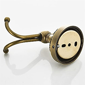 WFJDC Bronze Wall Mounted Bathroom Double Hanger Black Clothes Key Jacket Hanger Brass Ceramic Kitchen Pendant (Color : Bronze, Size : As Shown)