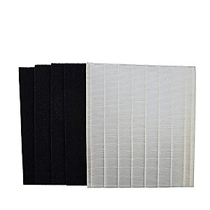 (2-Pack) True HEPA Air Cleaner Filter Replacement Set + 8 Carbon Pre-Filters Compatible with Winix P450 B451 Size 25 Air Cleaners, Filter E #113250 by LifeSupplyUSA