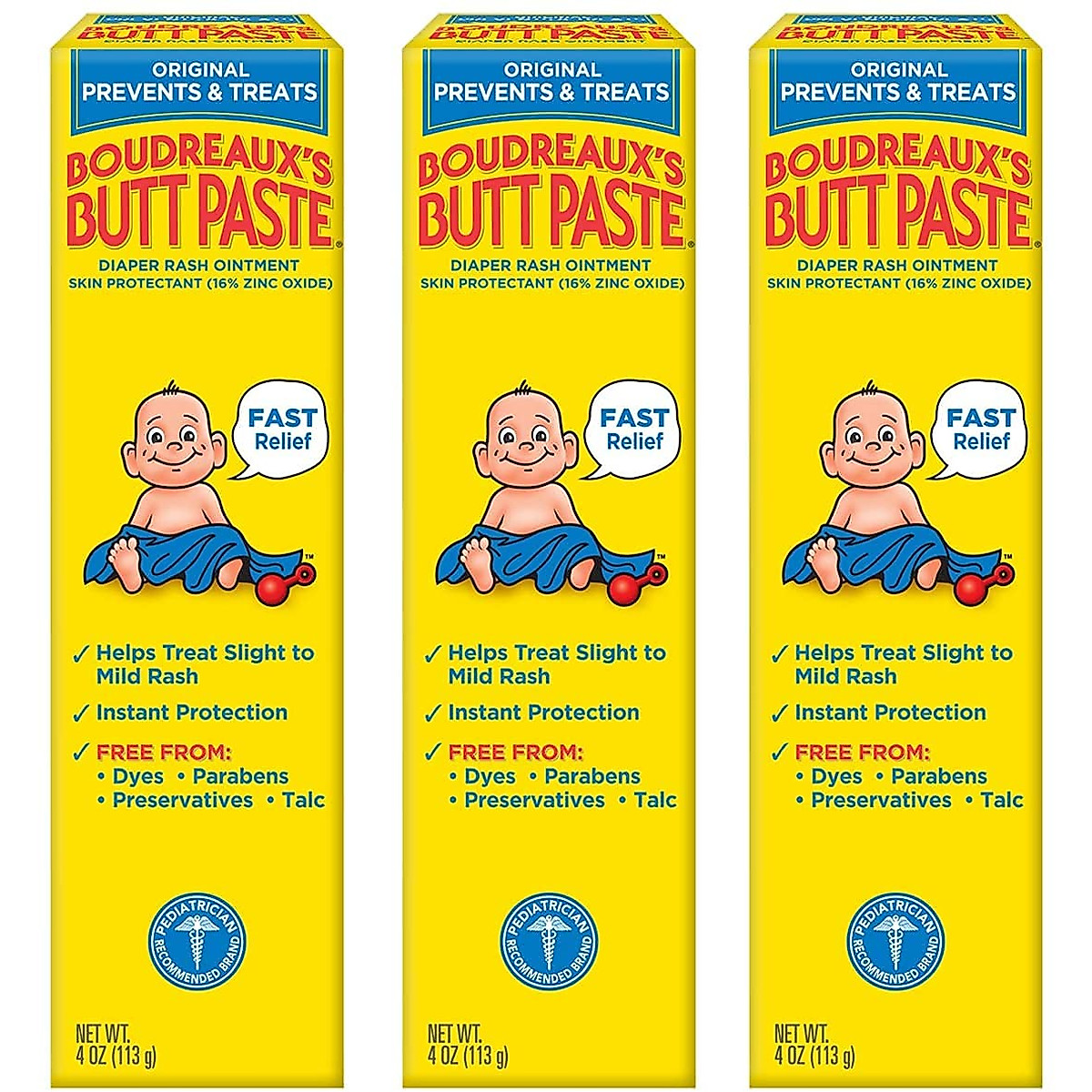 Boudreaux's Boudreaux's Butt Paste, Diaper Rash Ointment, Tube 4 oz (Quantity of 3)
