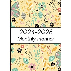 2024-2028 Monthly Planner: 5 Year Organizer and Appointments Agenda, From January to December, Size A4