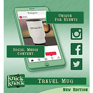 Knick Knack Gifts #douchebag - 14oz Stainless Steel Hashtag Travel Coffee Mug, Silver