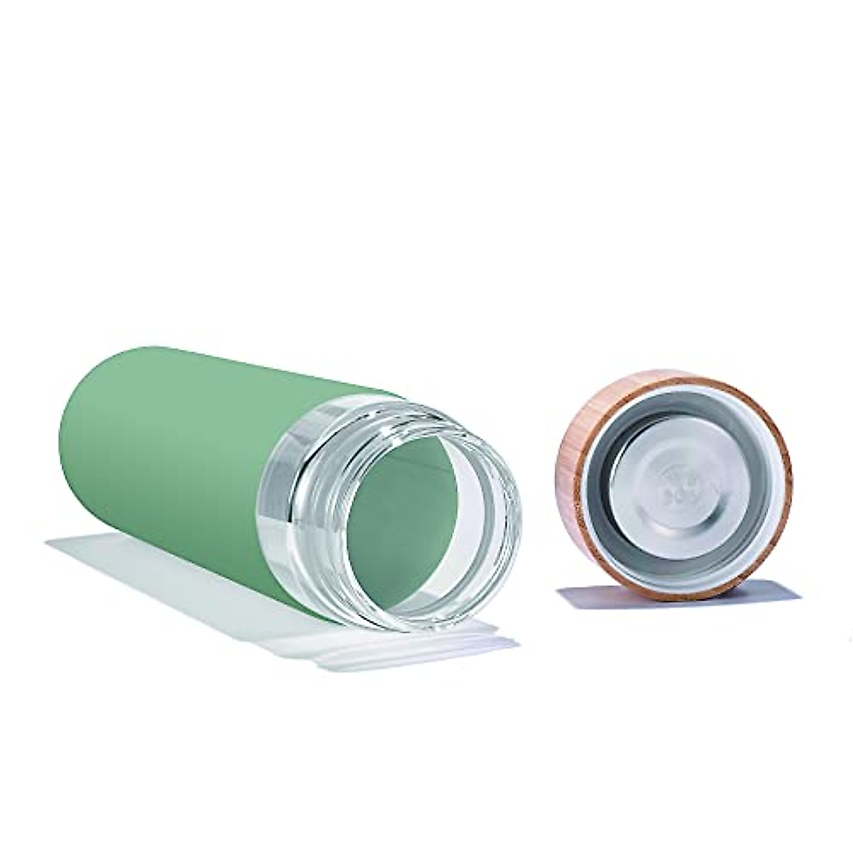 Yomious 20 Oz Borosilicate Glass Water Bottle with Bamboo Lid and Silicone Sleeve – Reusable BPA Free – Glass Drinking Bottle with Lids - Cute Glass Bottle for Women - Glass Shaker Bottle