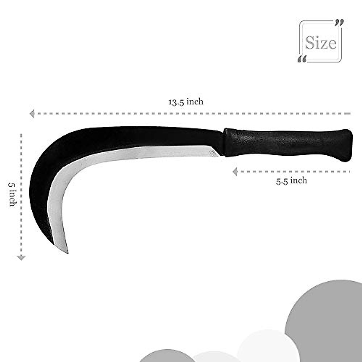Billhook Sickle Machete Knife Brush Clearing Sickle Machete with Carbon Steel Blade Sickle Knife Billhook Machete Sickle for Grass, Harvest, Weeding Sickle Machete Billhook (2)