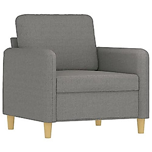 vidaXL Sofa Chair Home Indoor Living Room Single Relax Club Seating Upholstered Leisure Sofa Comfort Tub Armchair Furniture Dark Gray Fabric