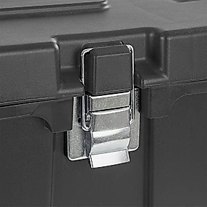 Sterilite Heavy Duty 16 Gallon Portable Plastic Footlocker Storage Container with Handles and Wheels for Dorms and Apartments, Flat Gray