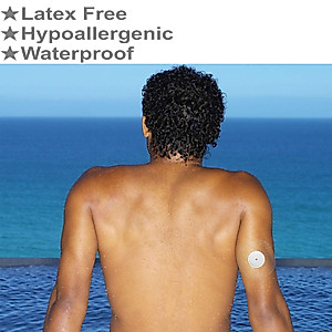 No-Hole 30-Pack Patches Protection Stickers, Pre Cut Clear Waterproof Adhesive Patches for Freestyle Libre, Enlite, Medtronic Guardian Sensor