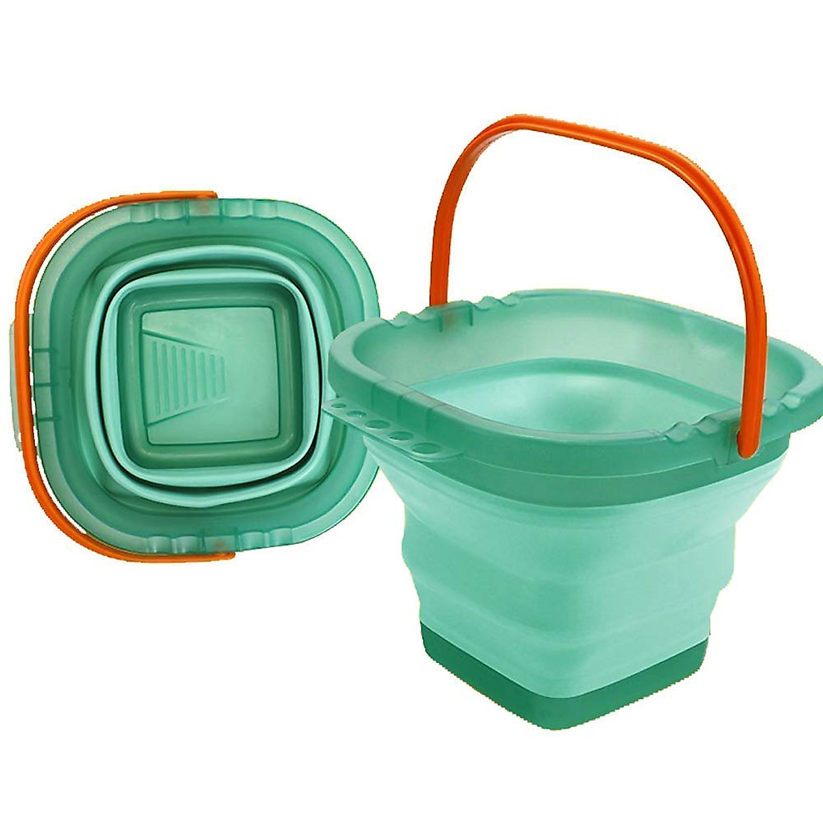 Paint Brush Washer Cleaner Painting Water Cup Bucket Basin Foldable Collapsible 0.8 Gal (Turquoise)