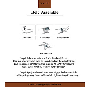 CHAOREN Ratchet Belt Replacement Strap 1 3/8”, Leather Belt Strap for 40MM Slide Click Buckle