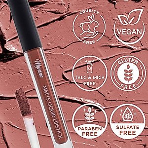 Mynena Soft Terracotta Long-Lasting Matte Liquid Lipstick | Intense Color, Smudge-Proof & Waterproof | Comfortable, Hydrating Shea Butter | Vegan & Cruelty-Free | Zoe