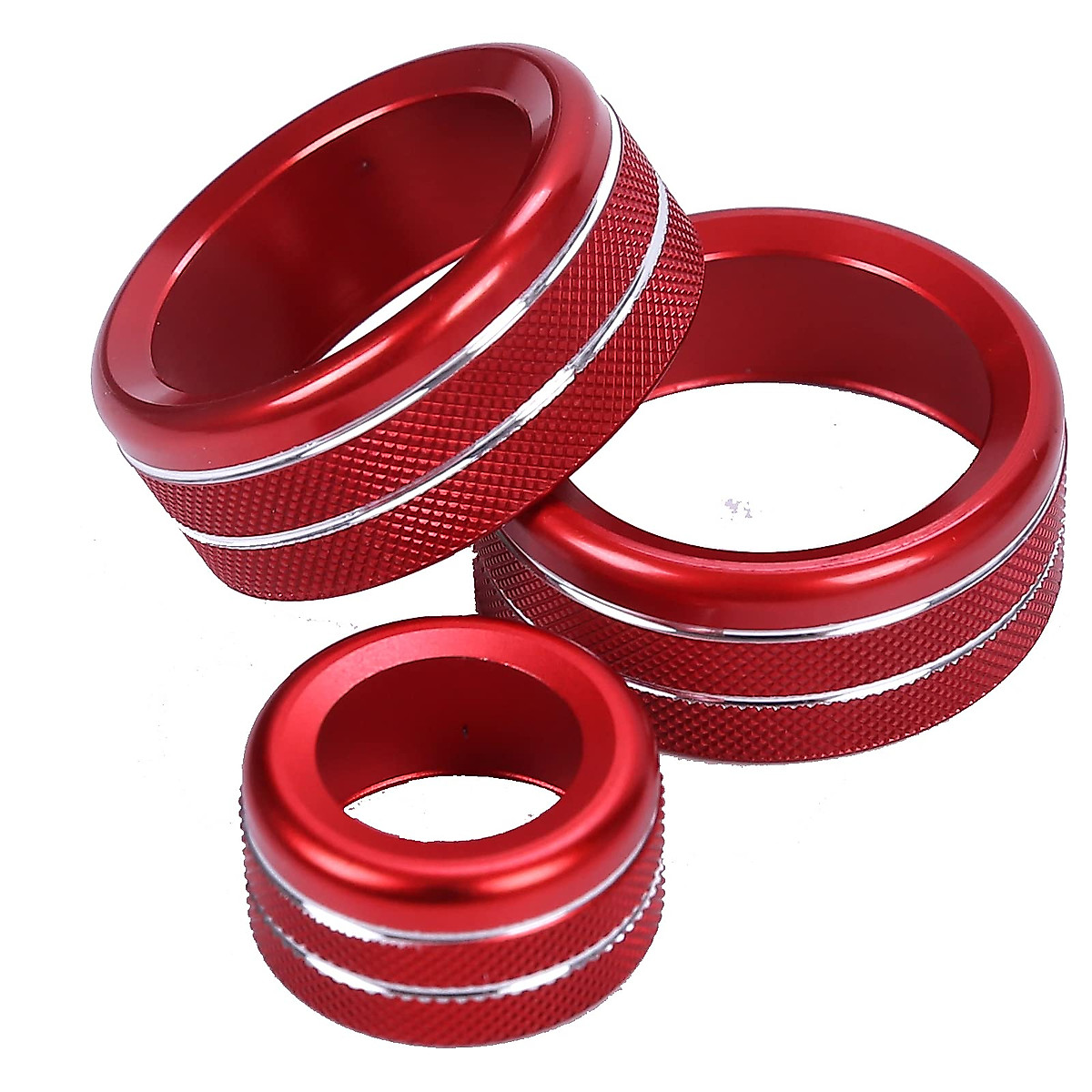 3 Pcs Car Aluminum Alloy Rear View Mirror Adjustment and Volume Knob Cover Trim Compatible with Toyota Supra GR A90 A91 MK5 2018 2019 2020 2021 2022 2023 2024 BMW Series 1 2017 2018 2019 2020 (Red)