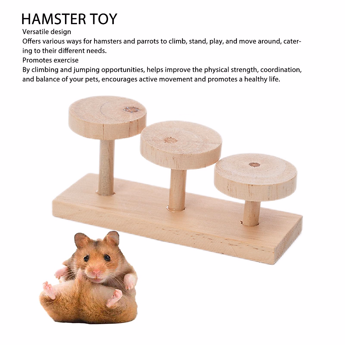 Hamster Platform Toy, Small Pet Wooden Platform Rat Climbing Chew Toy Rodent Ladder Bridge Wooden Hamster Playground Platform for Cage Accessories