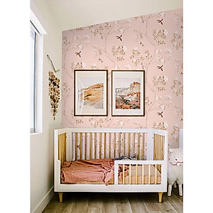 Hopepak Peel and Stick Wallpaper Floral Wallpaper Peel and Stick Purple Pink Contact Paper Self Adhesive Removable Wallpaper Cute Wallpaper for Bedroom Bathroom Nursery Decor 15.3''x78.7''