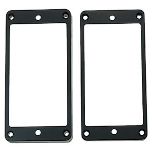 Humbucker Pickup Ring CHENJIN 1Set Black Plastic Curved Bottom Humbucker Mounting Pickup Rings Bridge and Neck Pickups Cover Frame Replacement