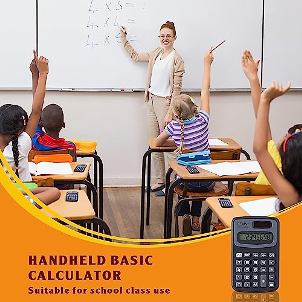 Zuhal 50 Pcs Mini Calculator Pocket Size Calculator Bulk, 4 Function Calculator Small Battery Powered 8 Digit Display Basic Calculator with Button Battery for Office Home School Teacher Students
