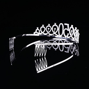minkissy 1pc 60 Birthday Rhinestone Crown Women Birthday Tiara Birthday Princess 50 Anniversary Crowns Women Birthday Headbands 50 Birthday Party Decorations Number Bride Happy Birthday